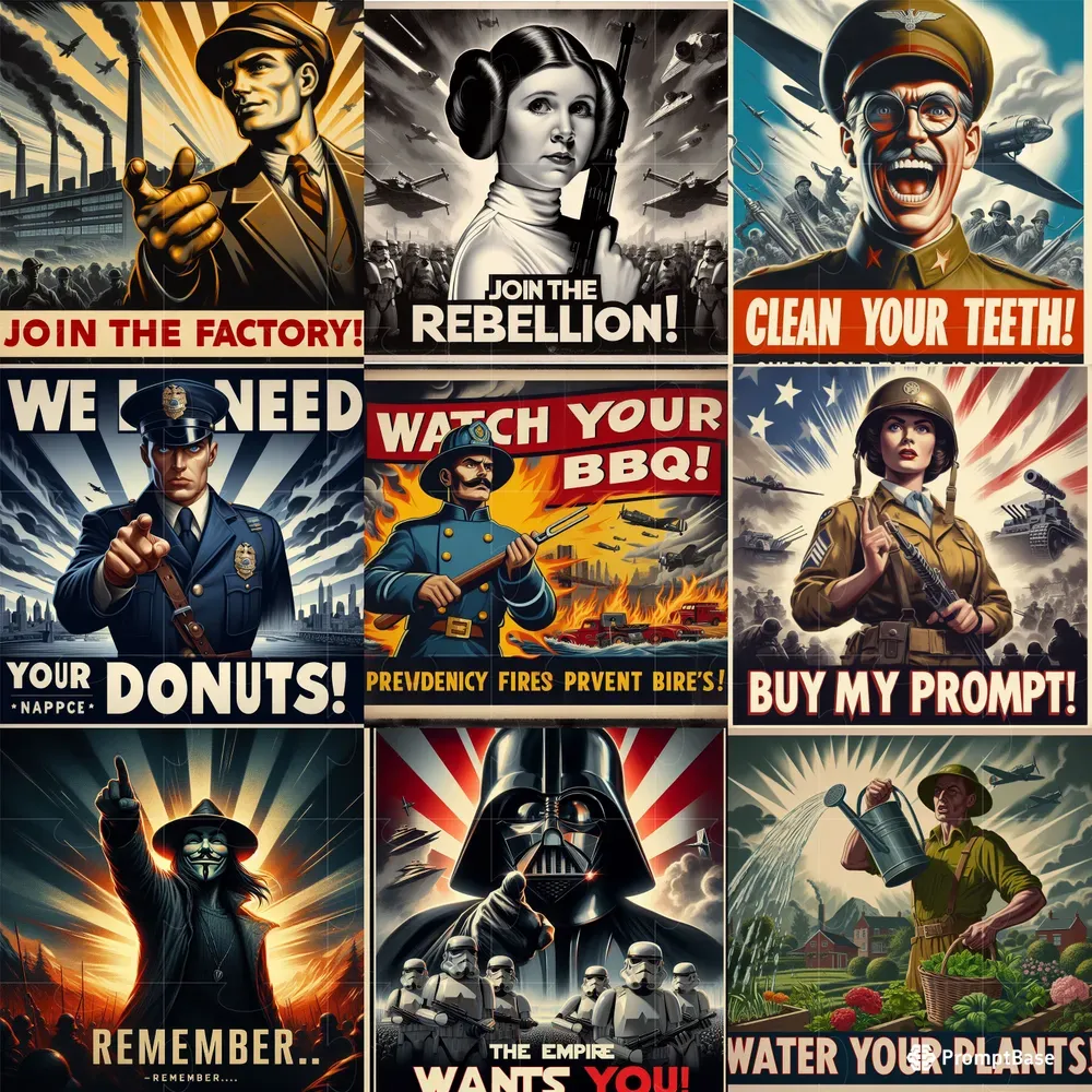 Retro Propagandas DALL·E Prompt | PromptBase