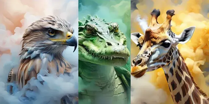 Colored Smoke Animal Portraits Generator App | PromptBase