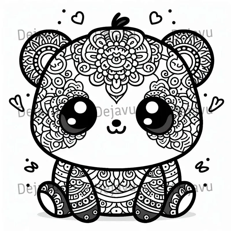 Cute Mandala Animals For Coloring Pages DALL·E Prompt | PromptBase