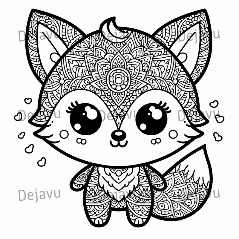 Cute Mandala Animals For Coloring Pages DALL·E Prompt | PromptBase