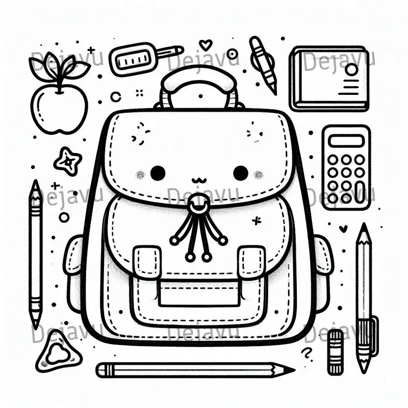 Back To School Kids Coloring Pages DALL·E Prompt | PromptBase