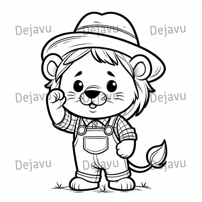 Cute Animal Professions Coloring Pages DALL·E Prompt | PromptBase