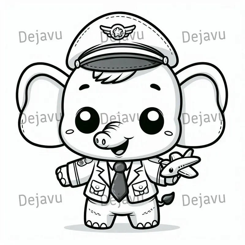 Cute Animal Professions Coloring Pages DALL·E Prompt | PromptBase