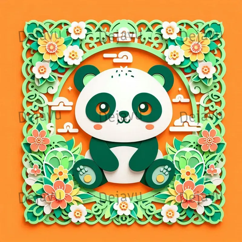 Floral Papercut Cute Animals DALL·E Prompt | PromptBase