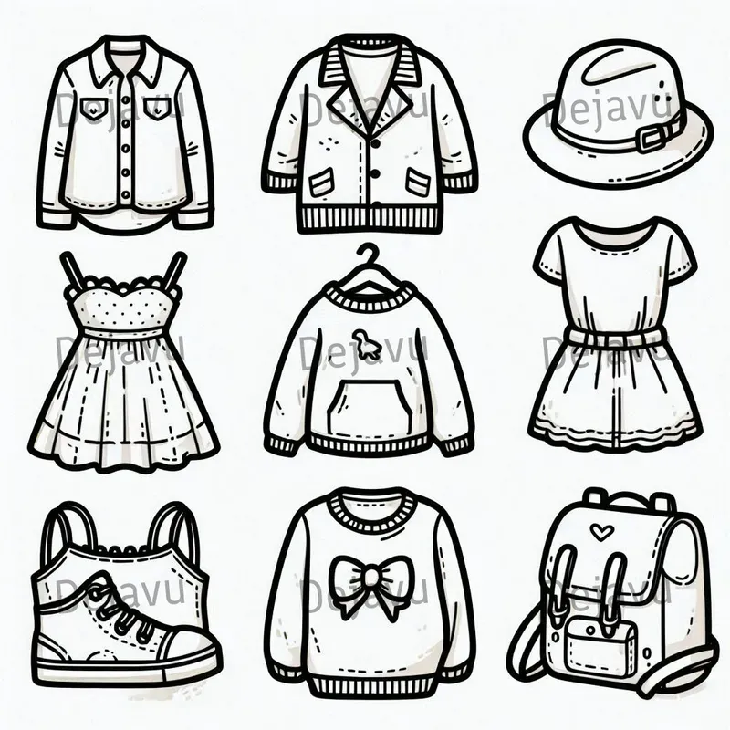 Simple Items Coloring Book Pages DALL·E Prompt | PromptBase