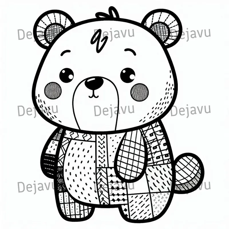 Cute Patchwork Animals Coloring Books DALL·E Prompt | PromptBase