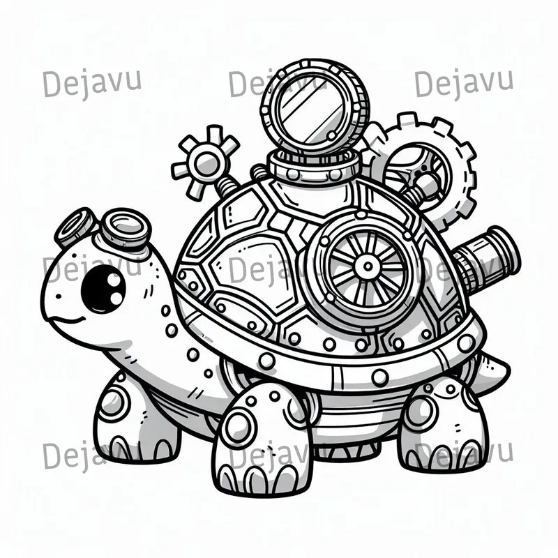 Cute Steampunk Animals Coloring Pages DALL·E Prompt | PromptBase