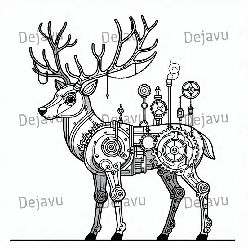 Cute Steampunk Animals Coloring Pages DALL·E Prompt | PromptBase