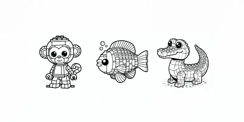 Coloring Pages Of Lego Animals DALL·E Prompt | PromptBase