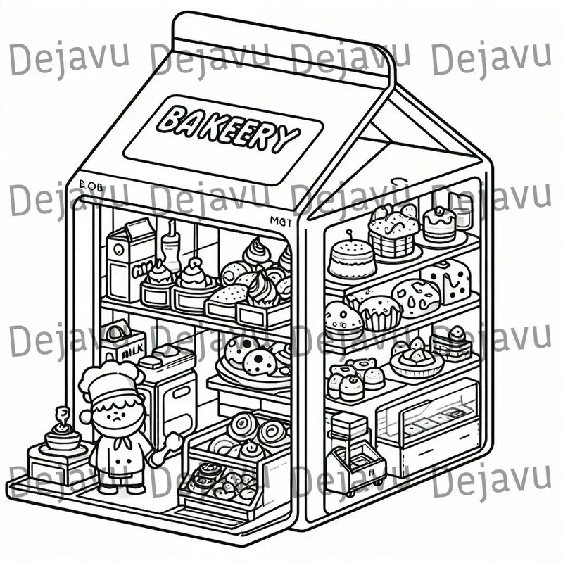 Cute Tiny Worlds Coloring Book Pages DALL·E Prompt | PromptBase