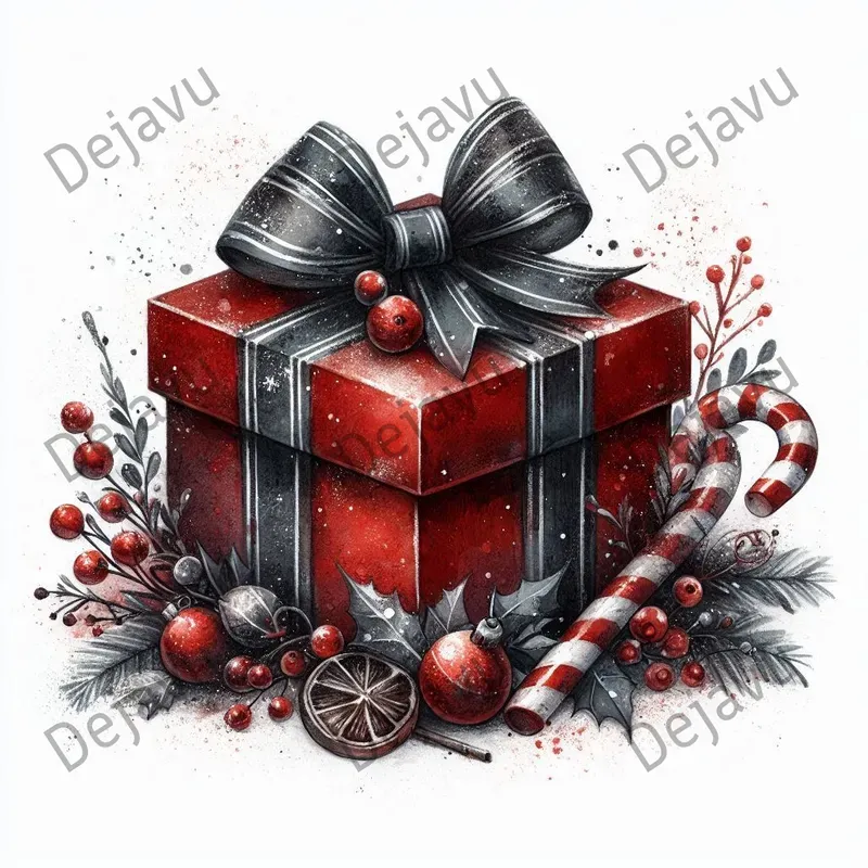 Watercolor Red Gothic Christmas Cliparts DALL·E Prompt | PromptBase