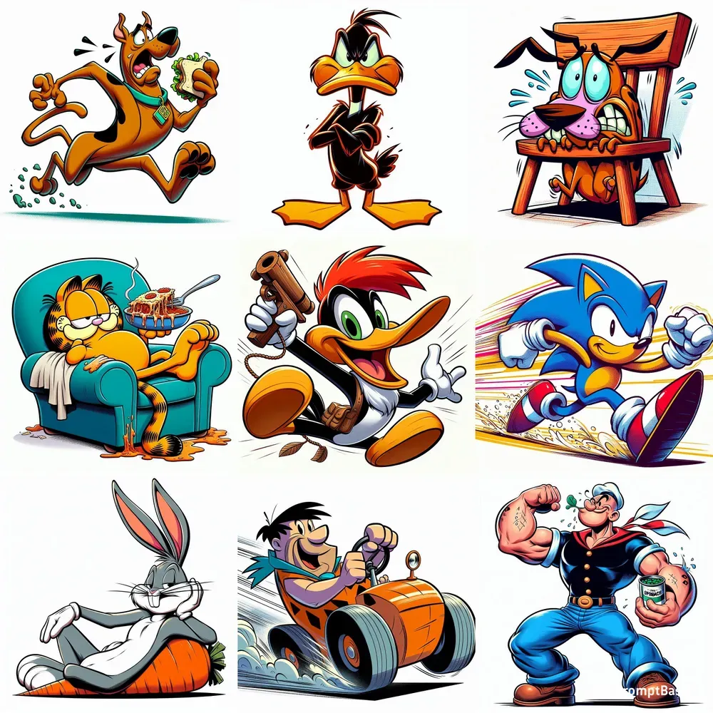 Nostalgic Retro Cartoon Art Style DALL·E Prompt | PromptBase