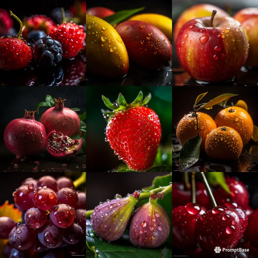 Sumptuous Fruit Macros Midjourney Prompt | PromptBase