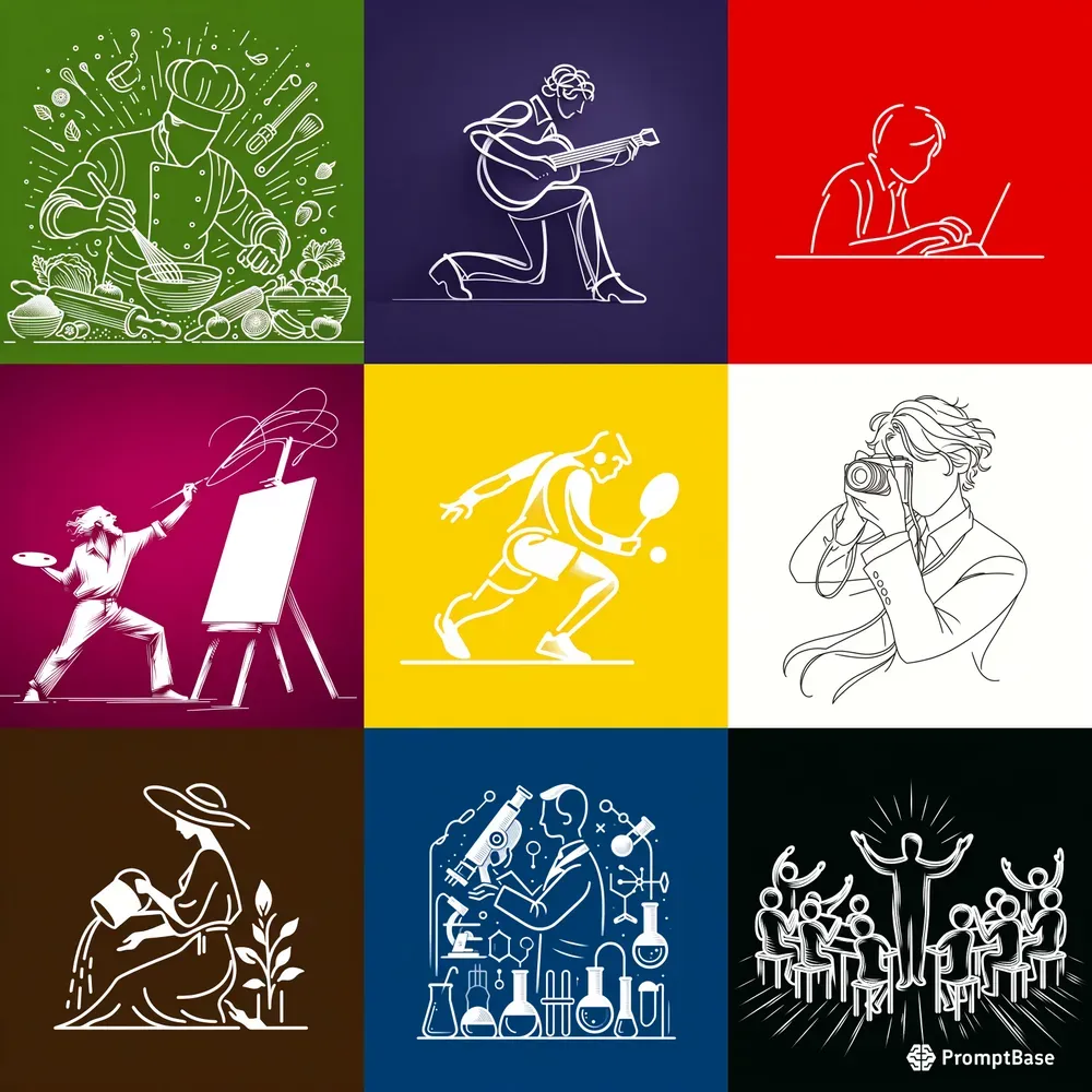 Line Art Job Layout Designs DALL·E Prompt | PromptBase