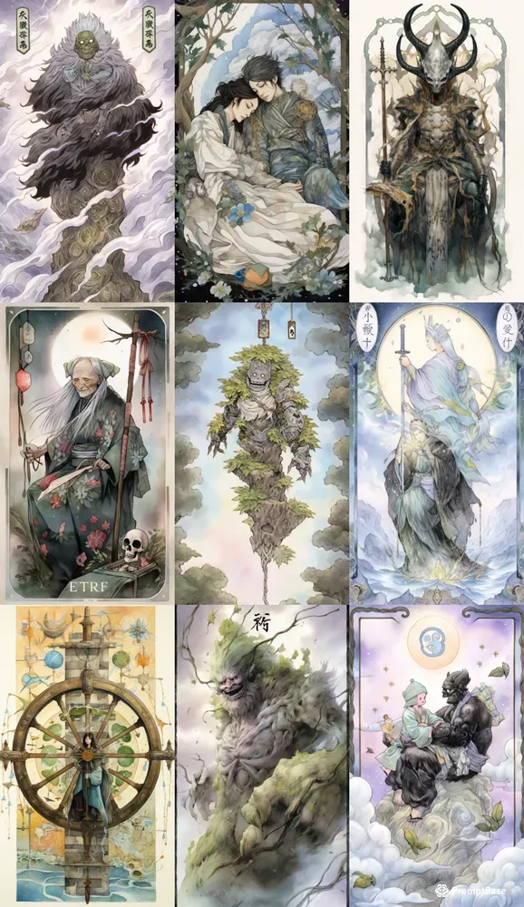 Japanese Tarot Designs Midjourney Prompt | PromptBase