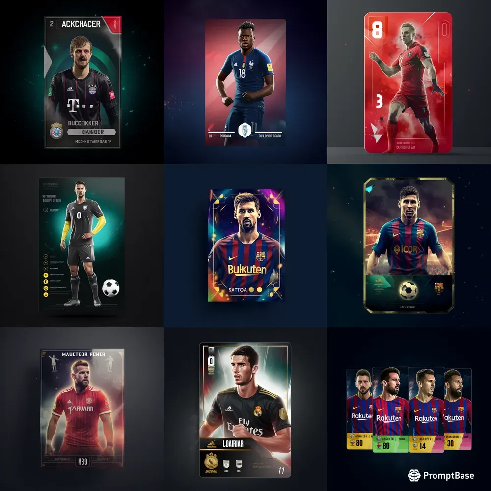 Football Soccer Players Cards Midjourney Prompt | PromptBase