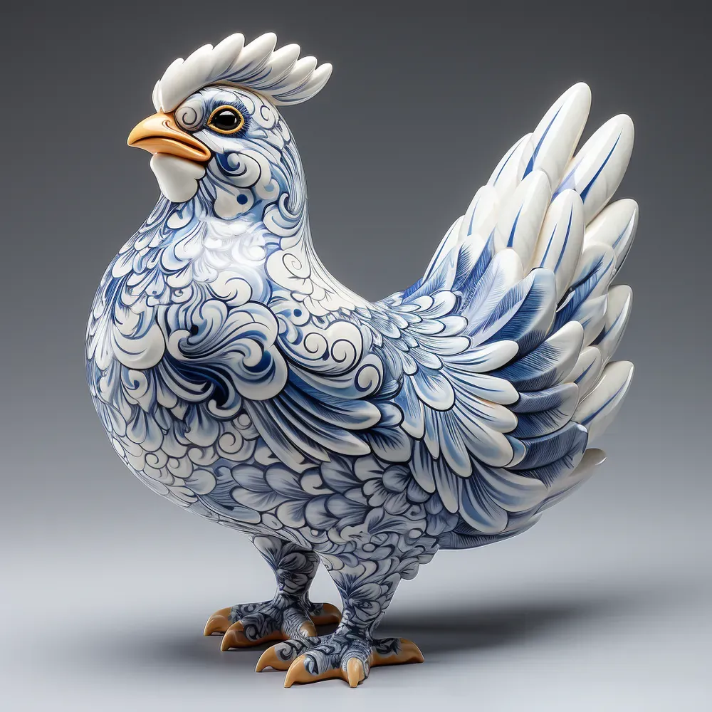 Lovely Blue And White Porcelain Animals Midjourney Prompt | PromptBase