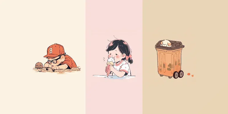 Simple Cartoon Line Illustrations Midjourney Prompt | PromptBase