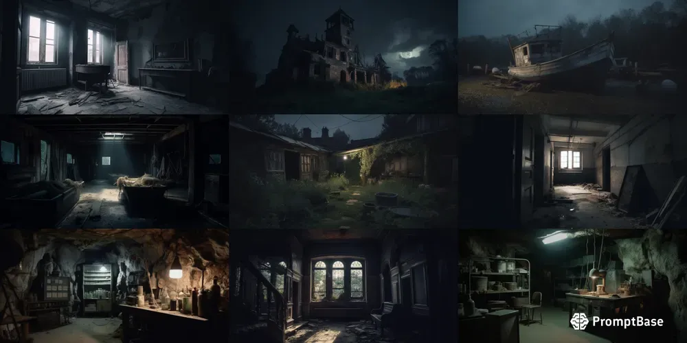 Horror Game Creepy Location Ideas Midjourney Prompt | PromptBase