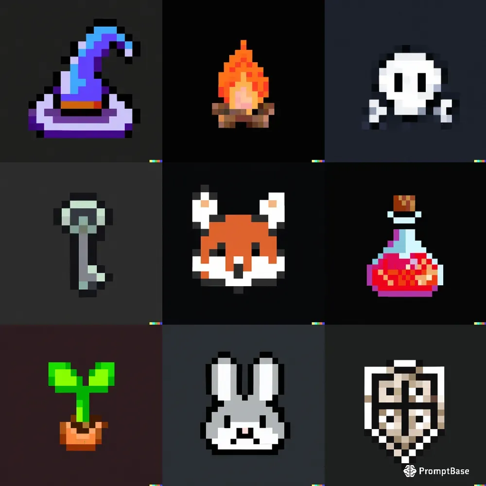 Pixel Art Icon Generator DALL·E Prompt | PromptBase