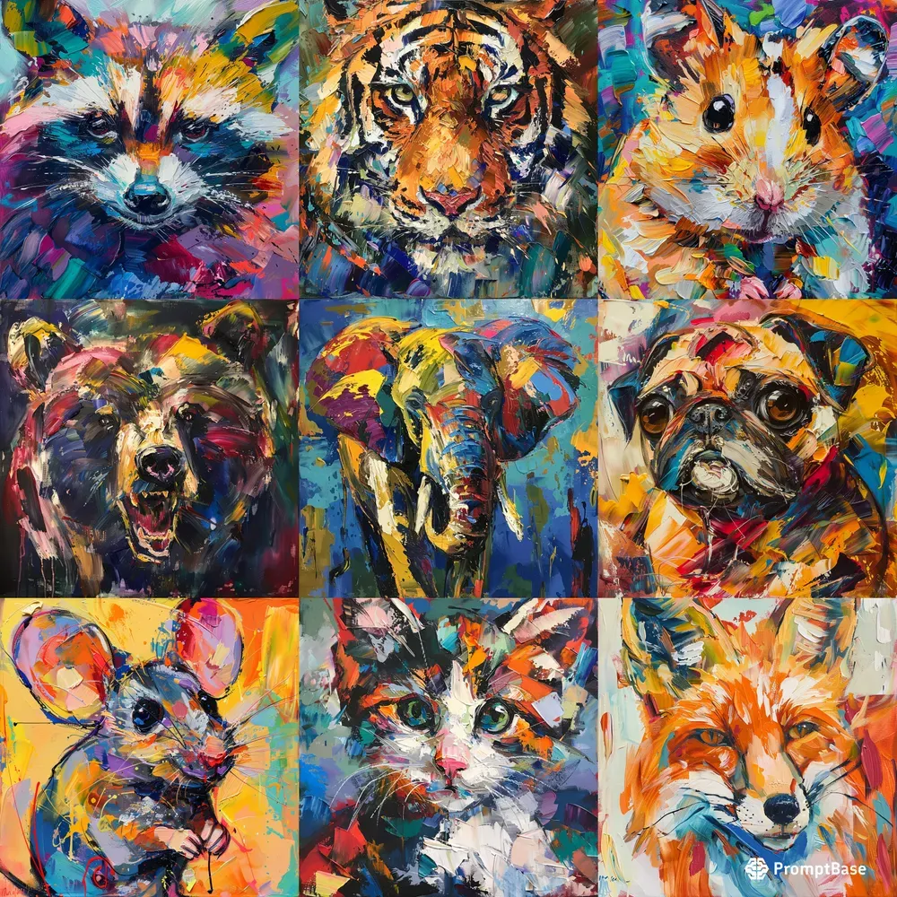Abstract Expressionism Animal Brushes Midjourney Prompt | PromptBase