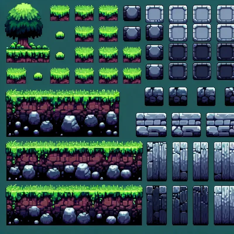 Pixelart Tileset - Game Assets DALL·E Prompt | PromptBase