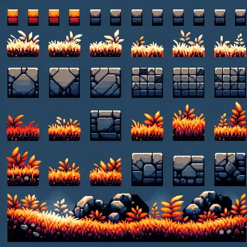Pixelart Tileset - Game Assets DALL·E Prompt | PromptBase
