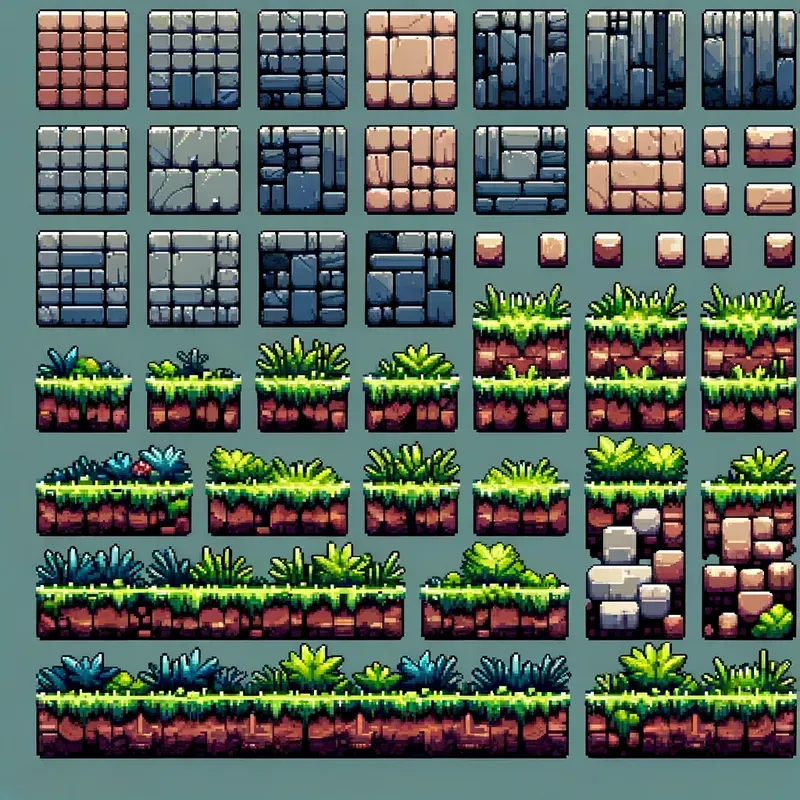 Pixelart Tileset - Game Assets DALL·E Prompt | PromptBase