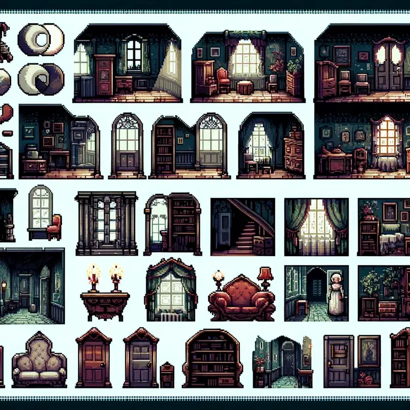 Pixel Art Game Environment Sprites DALL·E Prompt | PromptBase