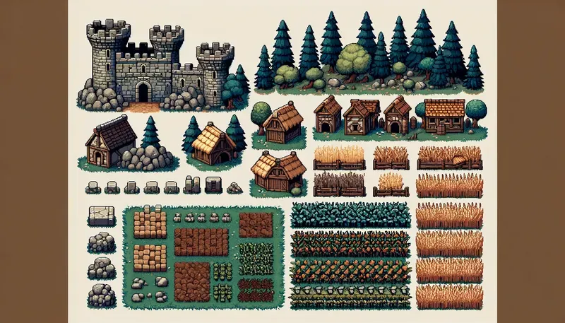Pixel Art Game Environment Sprites DALL·E Prompt | PromptBase