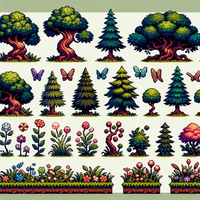 Pixel Art Game Environment Sprites DALL·E Prompt | PromptBase