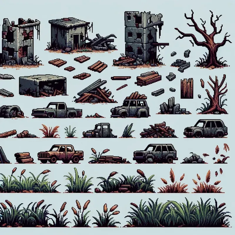 Pixel Art Game Environment Sprites DALL·E Prompt | PromptBase