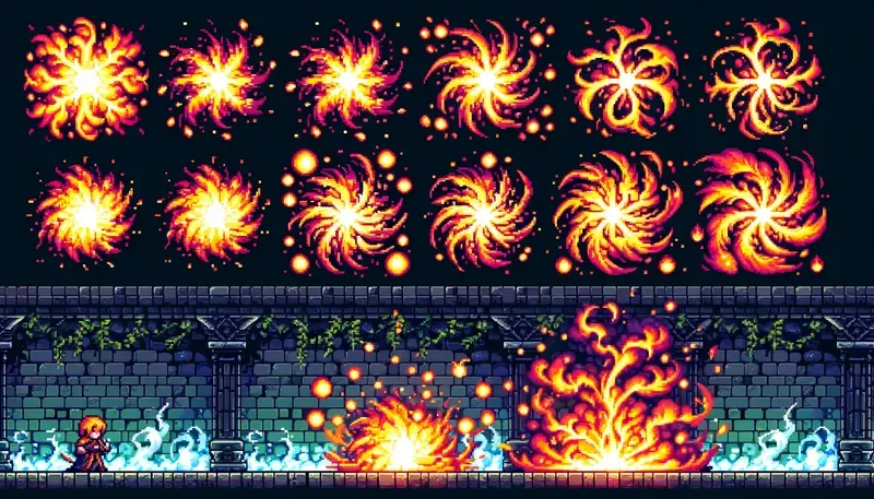 Pixel Game Dynamic Effects Animations DALL·E Prompt | PromptBase