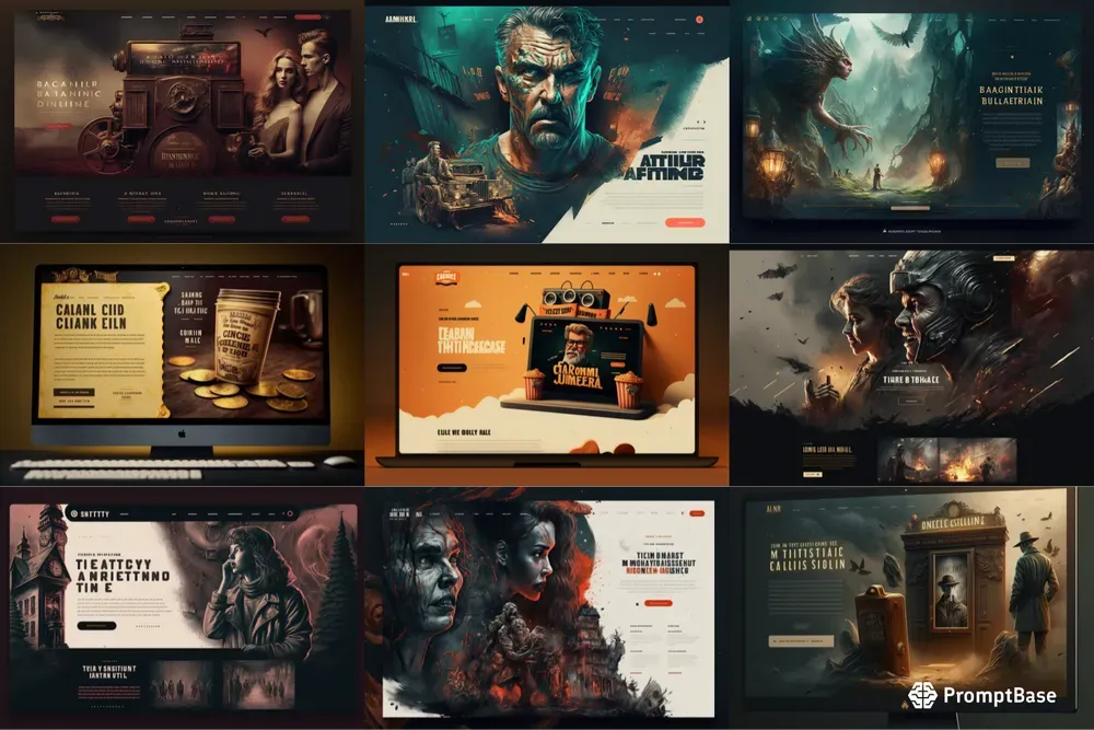 Cinema Website Designs Midjourney Prompt | PromptBase