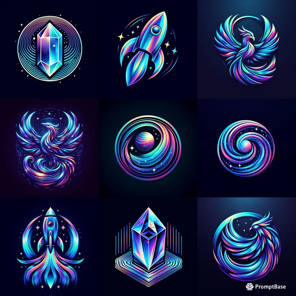 Iridescent Logos DALL·E Prompt | PromptBase