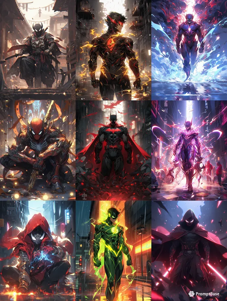 Super Heroes In Anime Style Midjourney Prompt | PromptBase