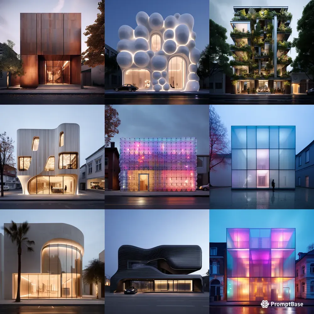 Architectural Facades Midjourney Prompt | PromptBase