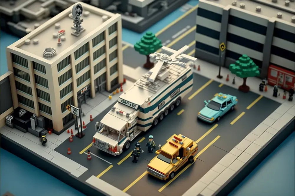 Lego City Scapes Midjourney Prompt | PromptBase