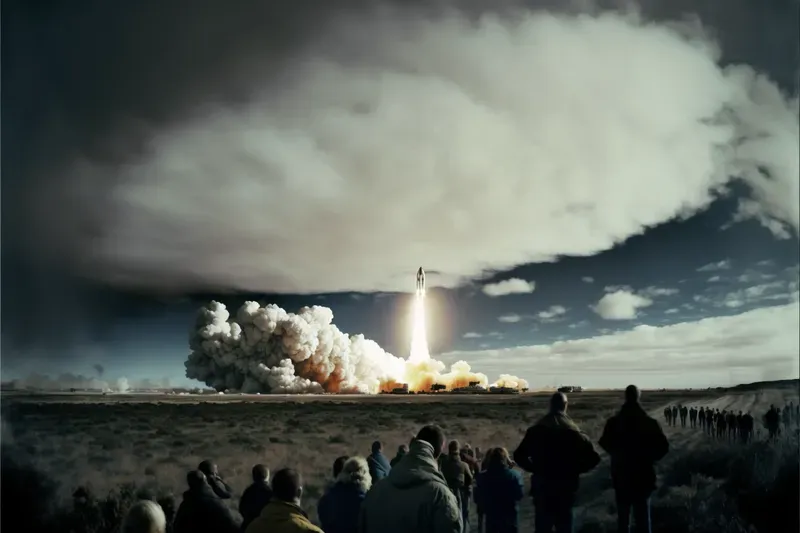Artistic Rocket Launch Photography Midjourney Prompt | PromptBase
