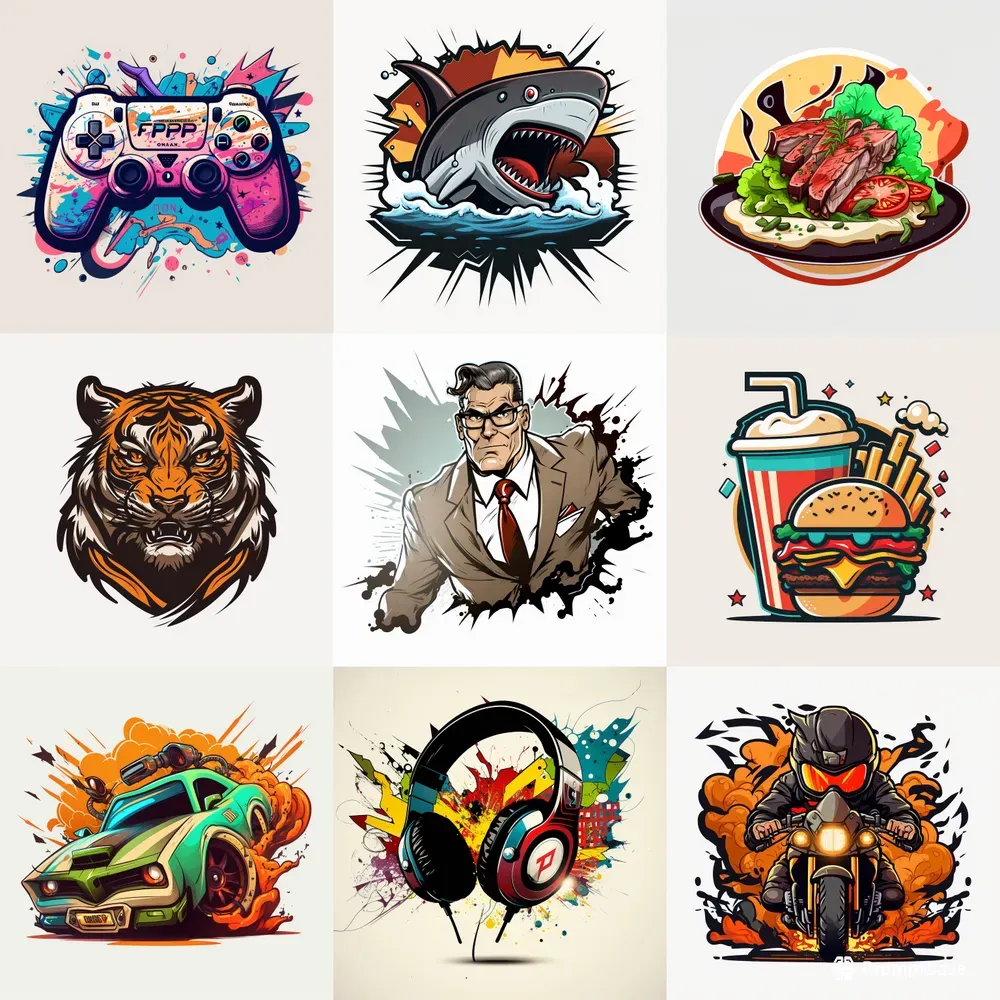 Modern Cartoon Icon Logos In HD Midjourney Prompt | PromptBase