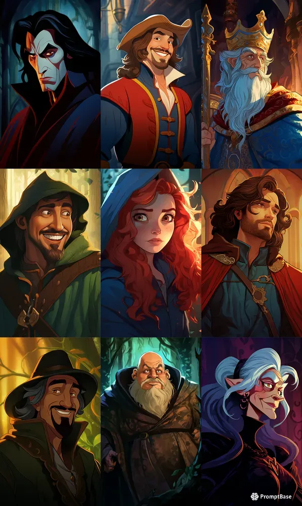 Fantasy Cartoon RPG Characters Midjourney Prompt | PromptBase