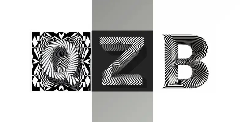 Optical Illusion Alphabet Generator App | PromptBase
