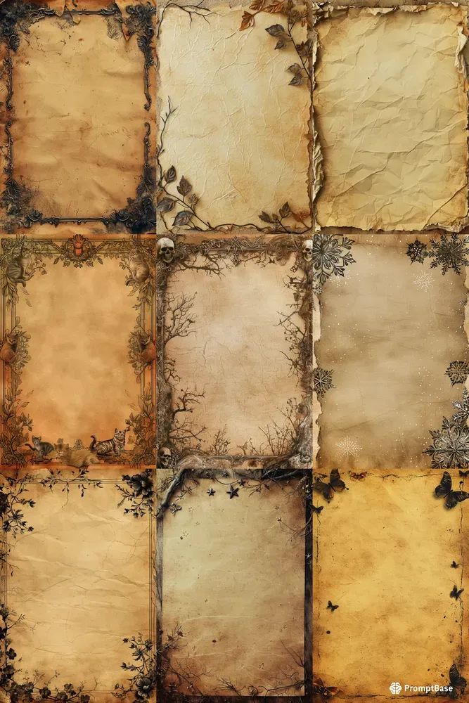 Victorian Gothic Paper Templates Midjourney Prompt | PromptBase