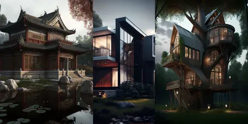 Architecture Photorealistic Renders Midjourney Prompt | PromptBase