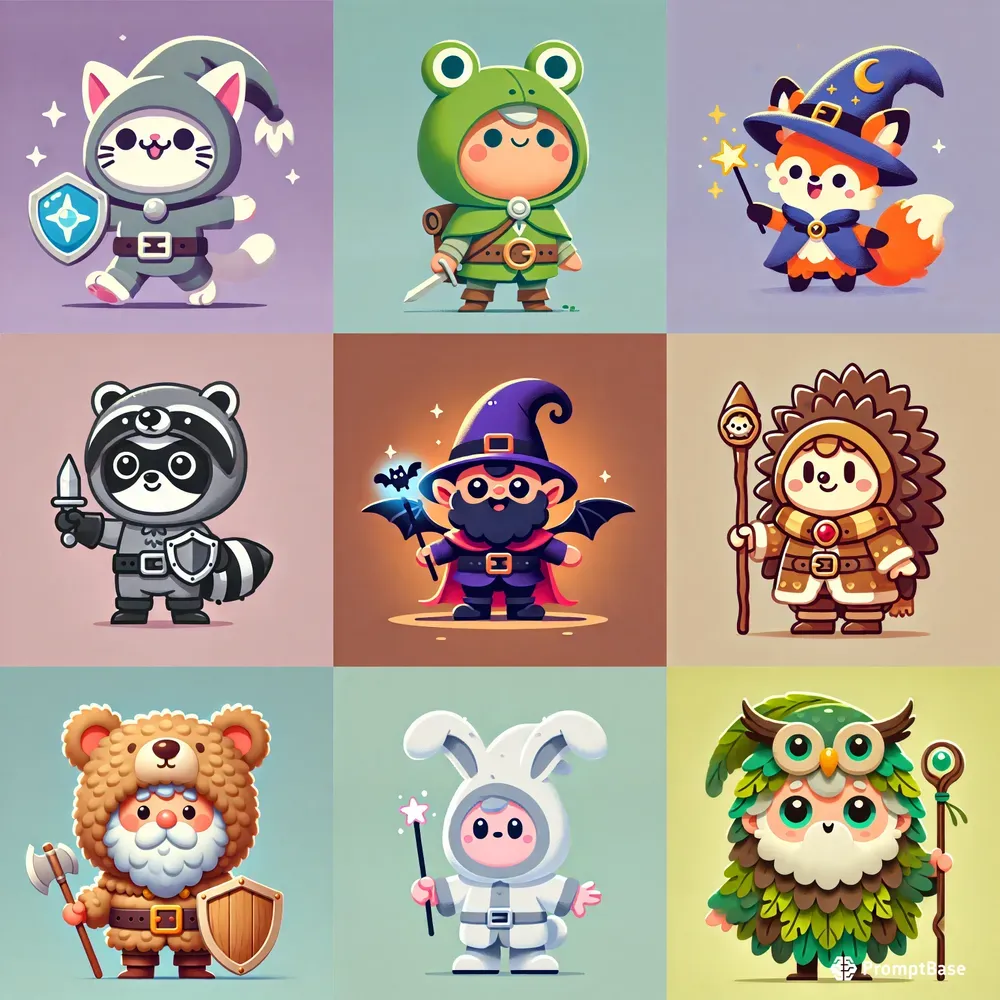 Cute Fantasy Mascot Clipart Collections DALL·E Prompt | PromptBase