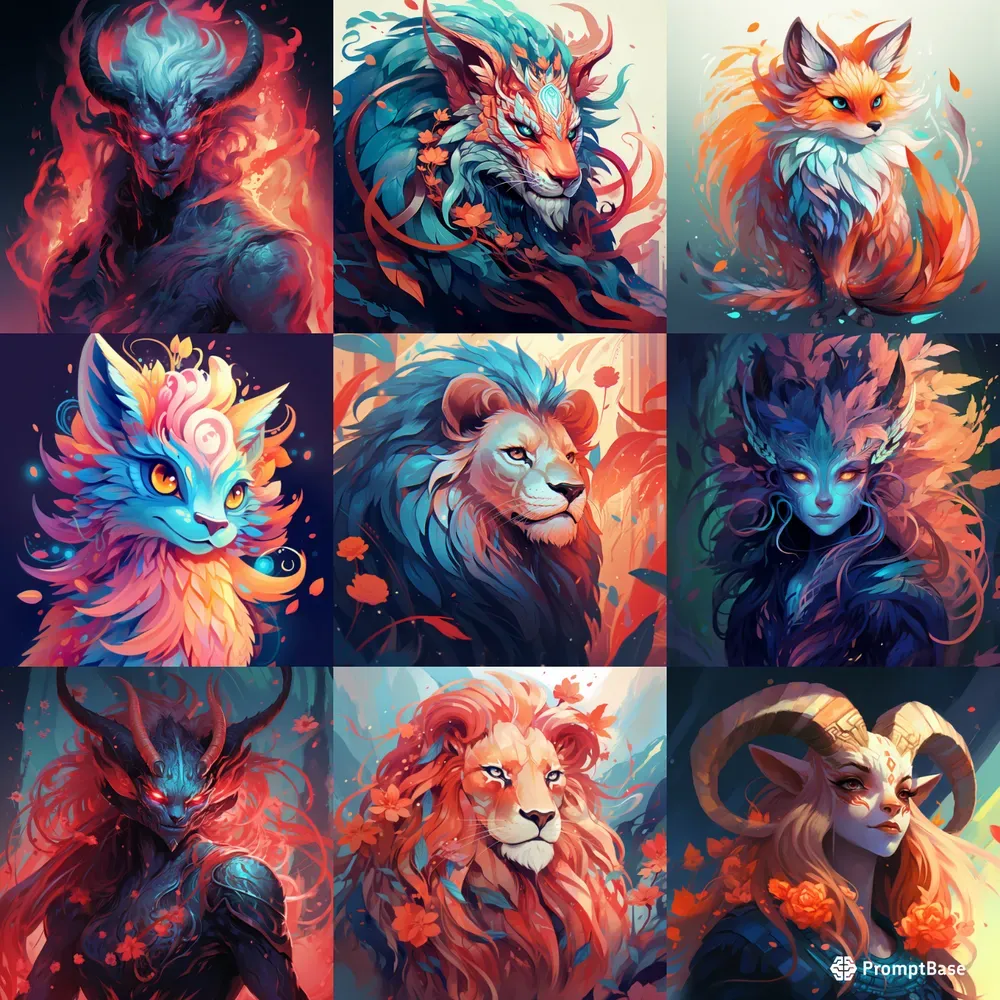 Cel-shaded Fantasy Animals Midjourney Prompt | PromptBase