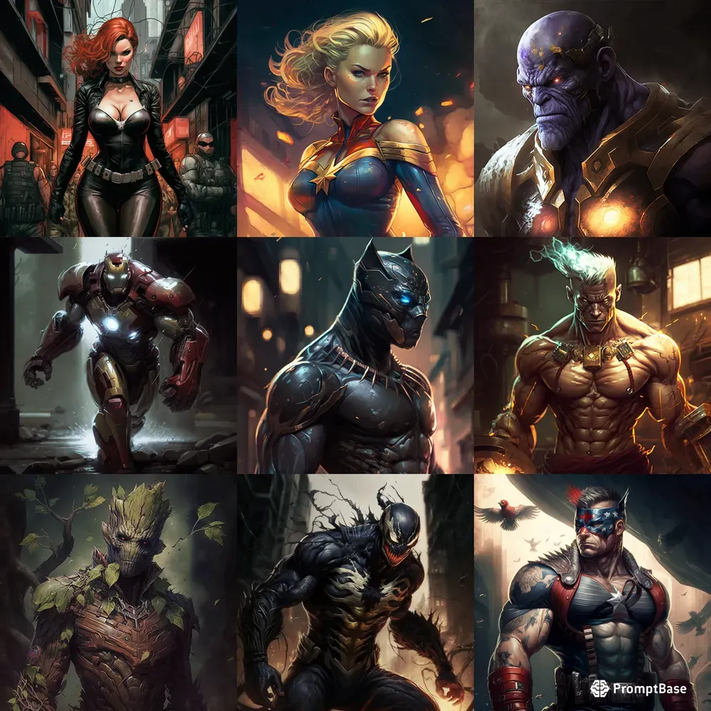 Marvel Style Midjourney Prompt | PromptBase