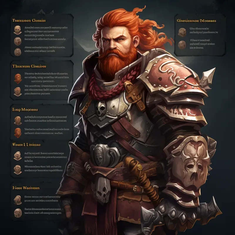 Fantasy Character Screen Designs Midjourney Prompt | PromptBase