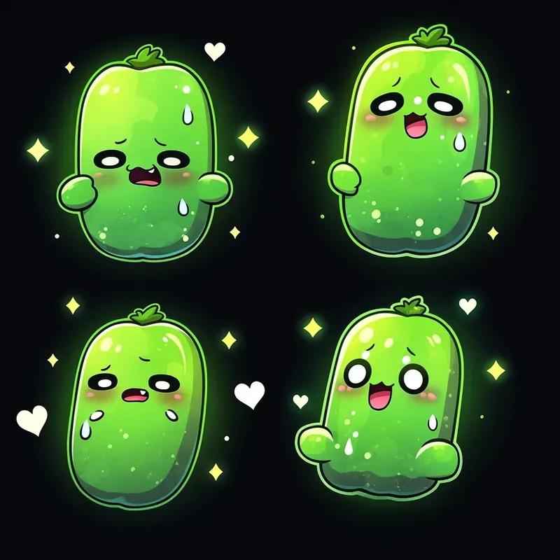 Cute Glowing Emojis Midjourney Prompt | PromptBase