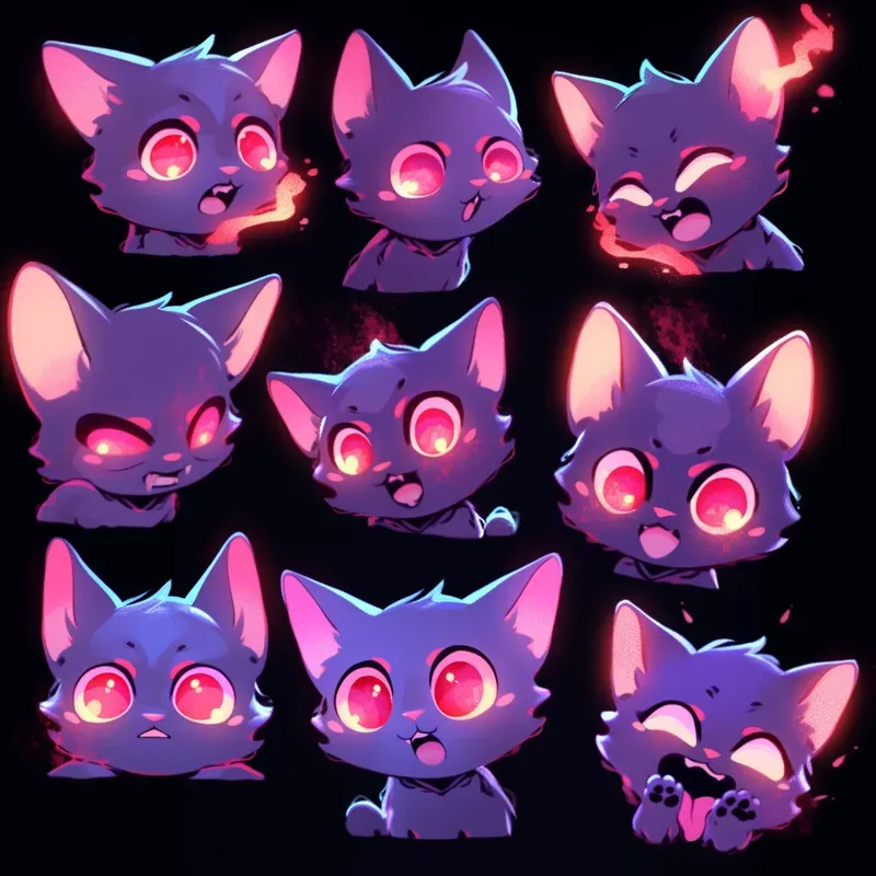 Cute Glowing Emojis Midjourney Prompt | PromptBase